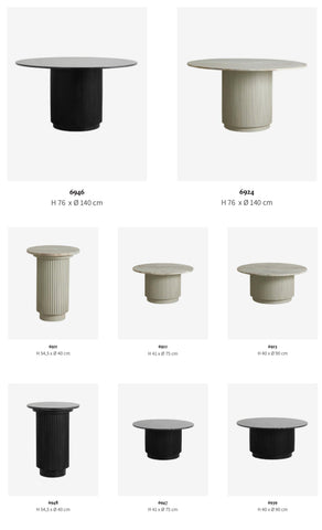 ERIE IVORY round dining table, marble top, Ø 140 – Valhalla Living ...