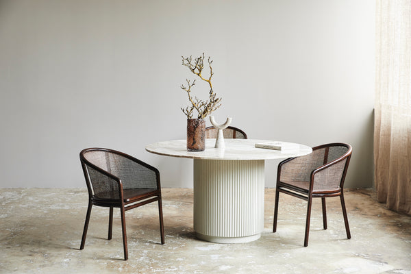 ERIE IVORY round dining table, marble top, Ø 140 – Valhalla Living ...