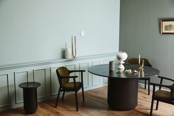 ERIE BLACK round dining table, marble top, Ø 140 – Valhalla Living ...